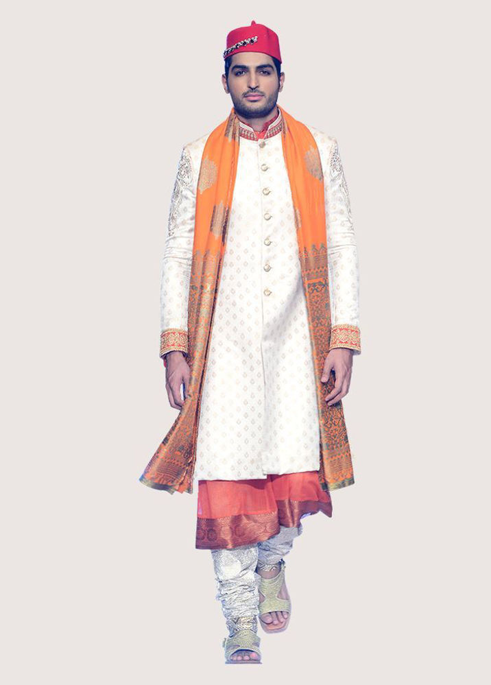 Off white sherwani | Deepak Perwani